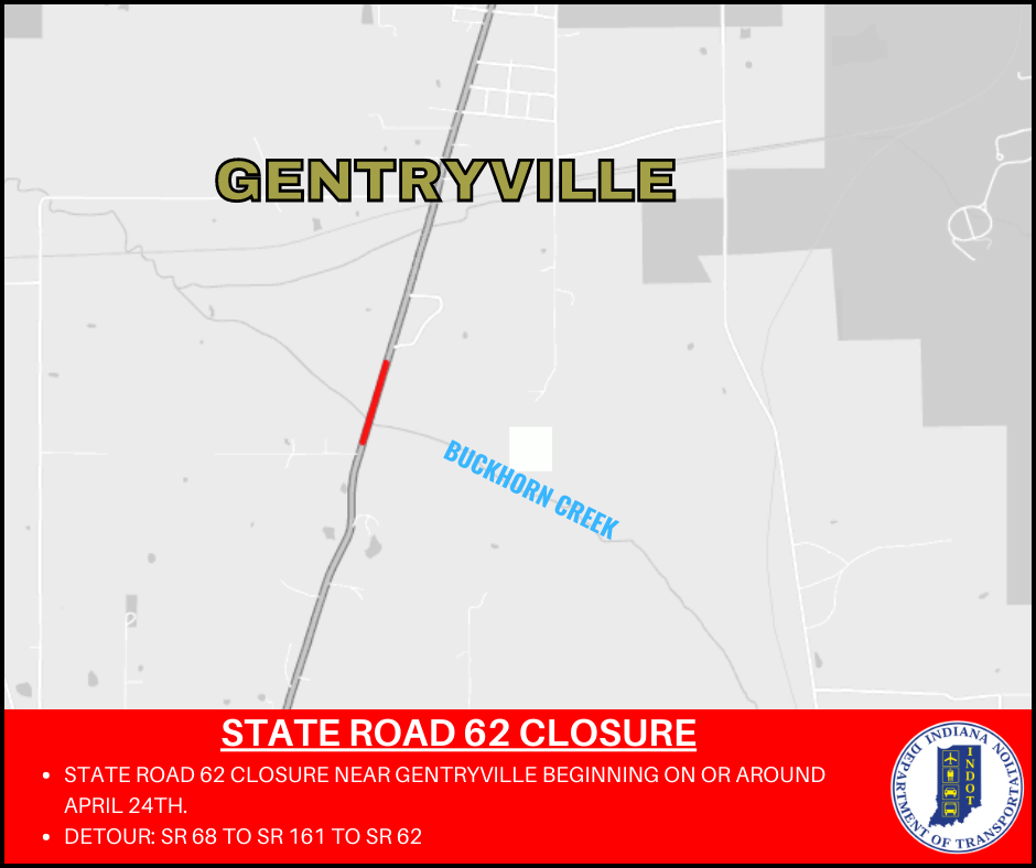 State Road 62 Closure Planned near Gentryville - 18 WJTS