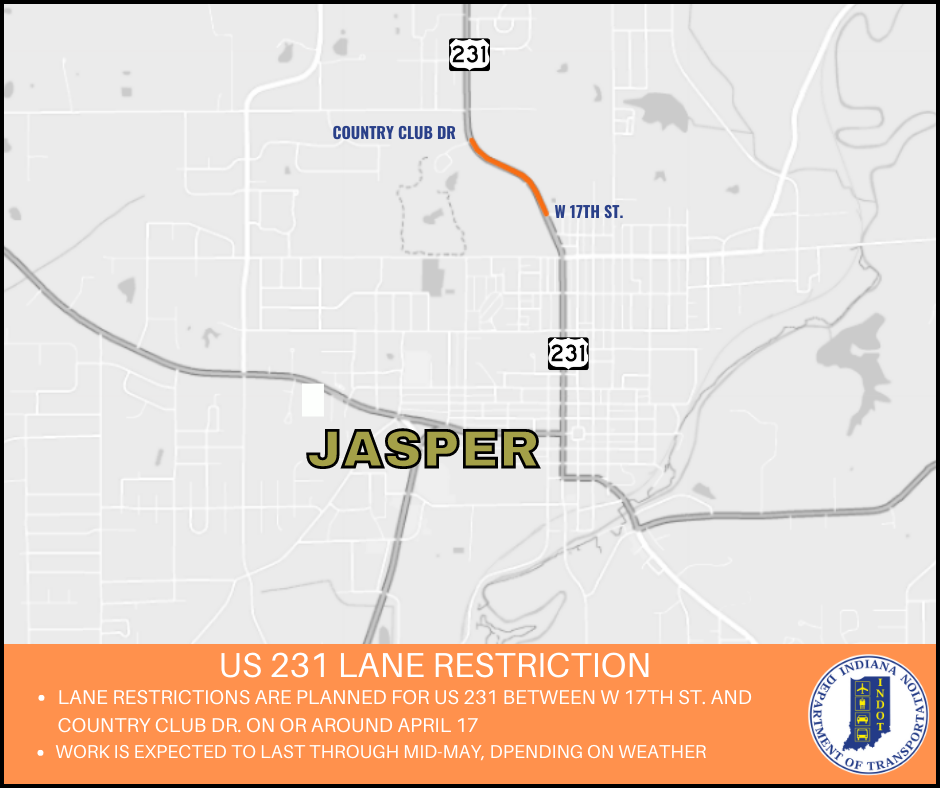 US 231 Lane Restrictions Coming to Jasper - 18 WJTS
