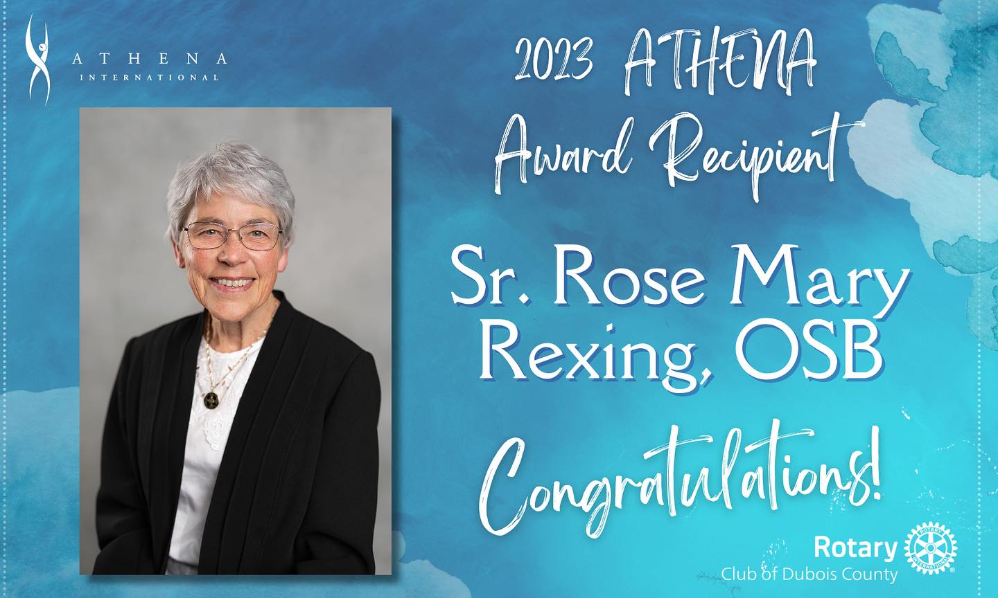 Sr. Rose Mary Rexing, 2023 ATHENA Award Winner - 18 WJTS