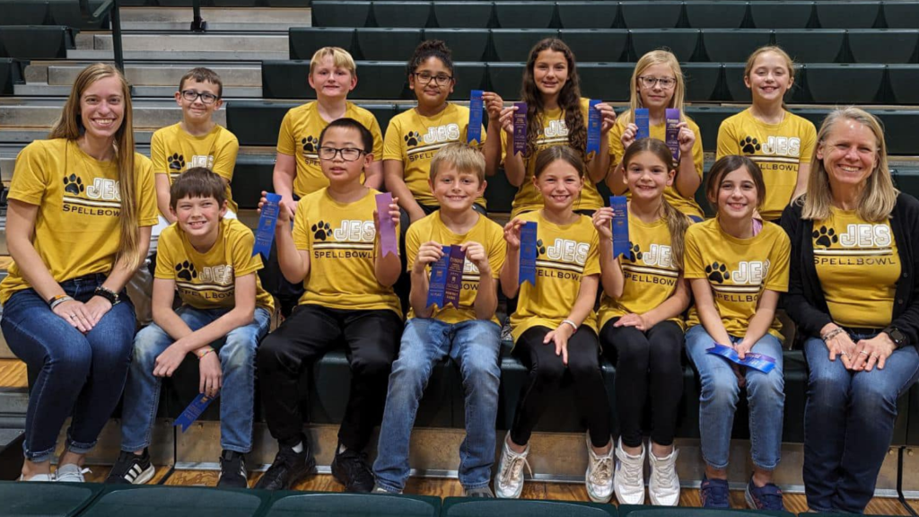 The Jasper Elementary School Spell Bowl Team placed at the top in the Orange Class - 18 WJTS