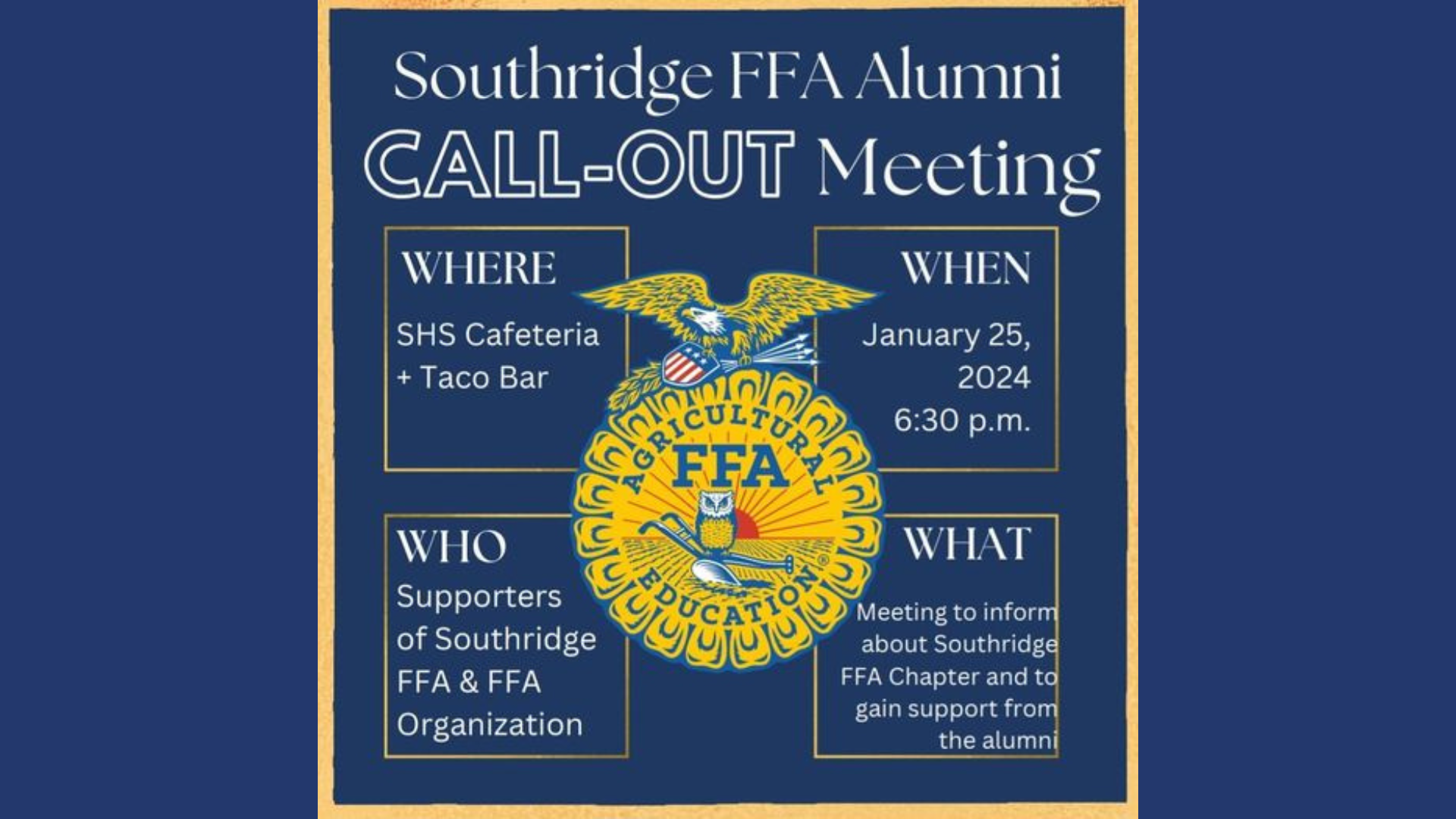 Southridge High School FFA Hosts 2024 Alumni Call-Out Meeting on ...